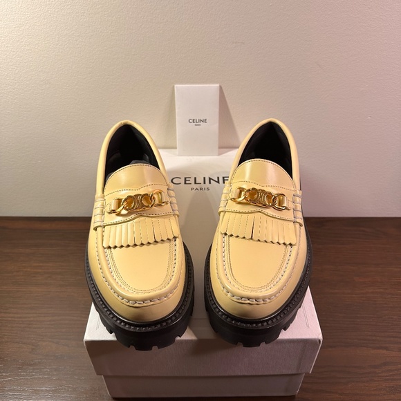 Celine | Shoes | Celine Margaret Loafer With Triomphe Chain In Polished ...